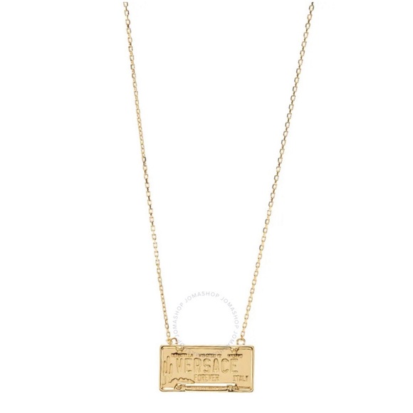 Versace | Jewelry | Versace Goldtone Number Plate Necklace | Poshmark